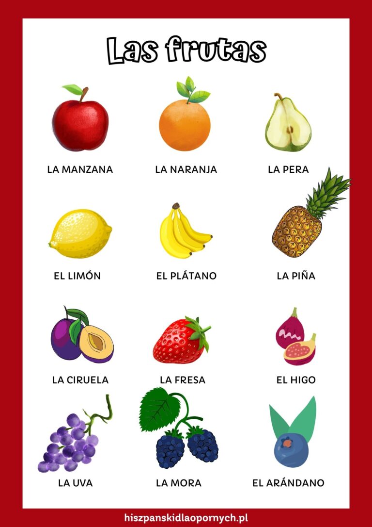 Vocabulario de las frutas en español :) » Hiszpański dla opornych